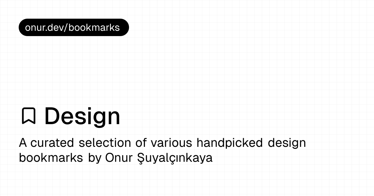 Design | Bookmarks — Onur Şuyalçınkaya